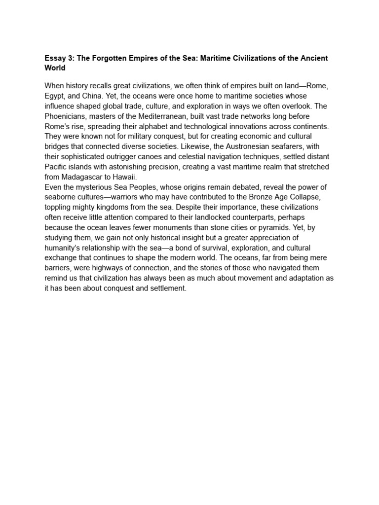 Maritime Civilizations: Ancient Sea Empires | PDF