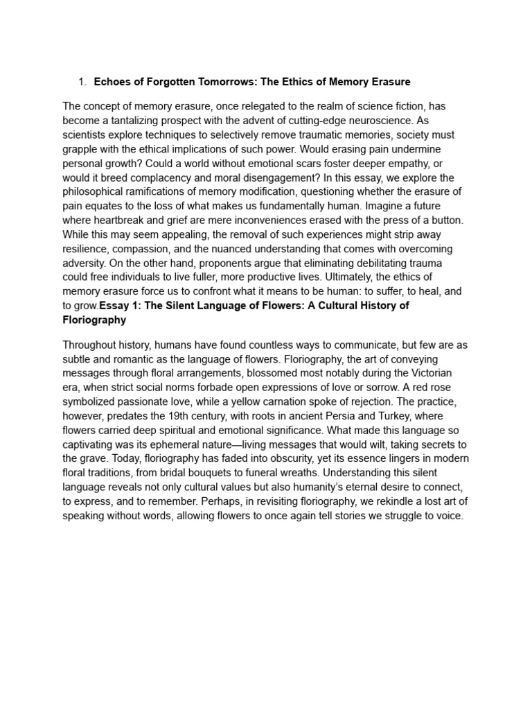 Essay 1 The Silent Language of Flowers A Cultural History of ...