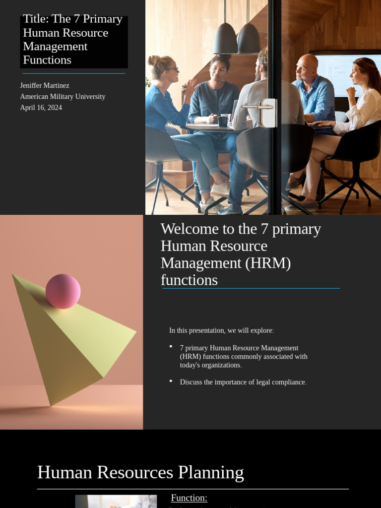 7 Key Functions of Human Resource Management | PDF | Human Resource ...