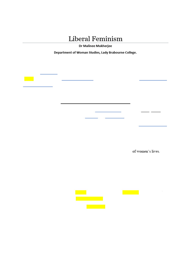 Overview of Liberal Feminism Principles | PDF | Gender Studies | Feminism