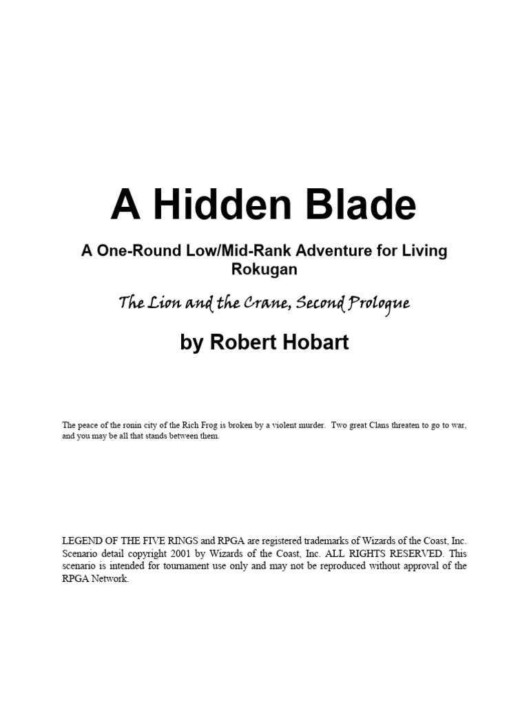 A Hidden Blade | PDF