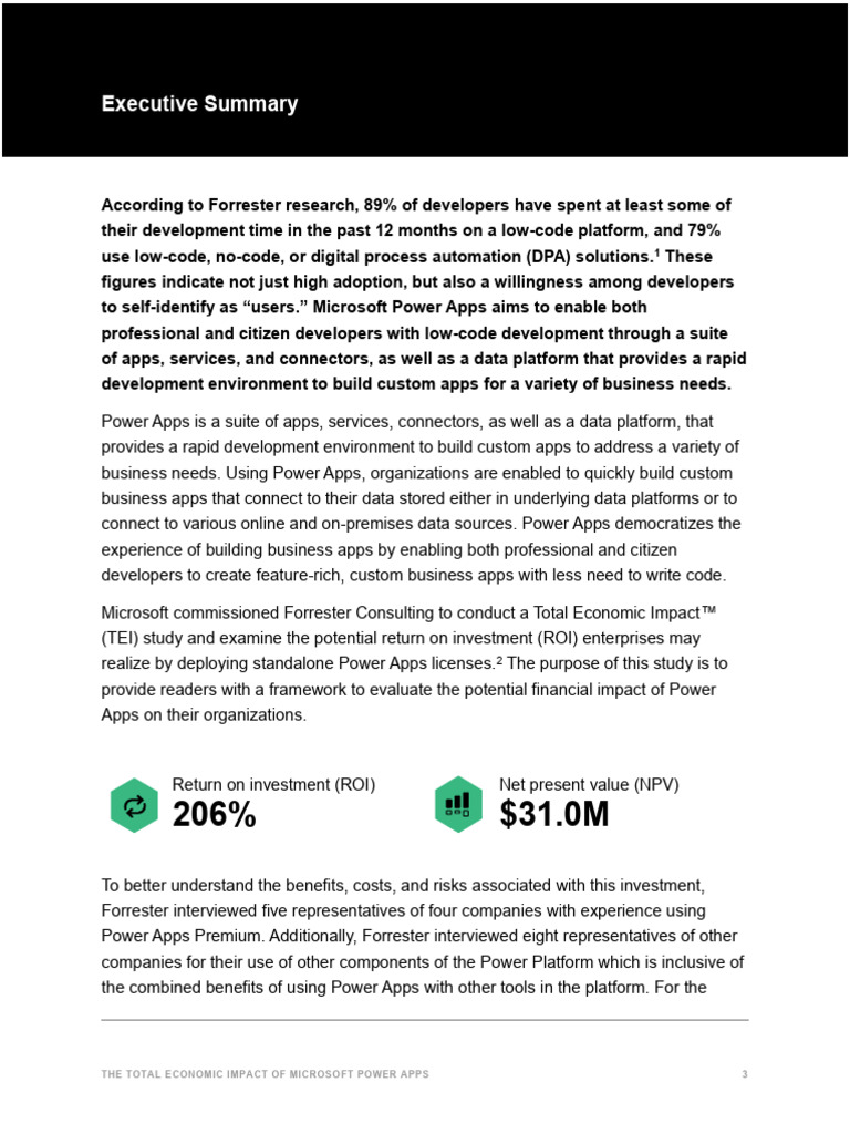 Executive Summary Power App Tutorial Report | PDF | Net Present Value ...