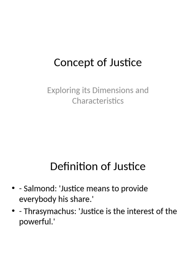 Dimensions and Characteristics of Justice | PDF
