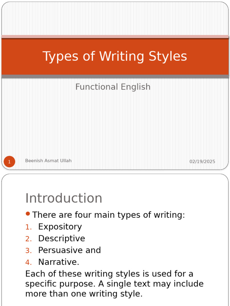 10.Types of Writing Styles | PDF | Writing | Human Communication