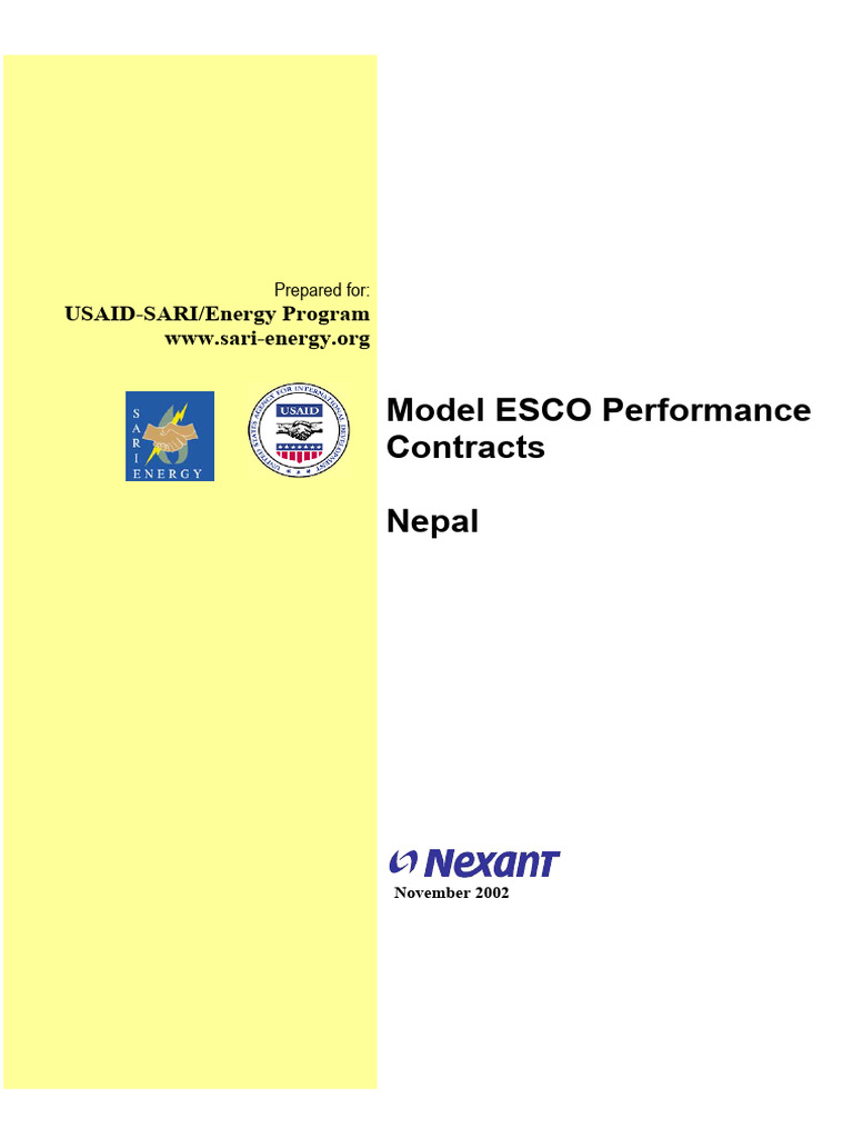 Model ESCO Contracts for Nepal | PDF | Debt | Credit