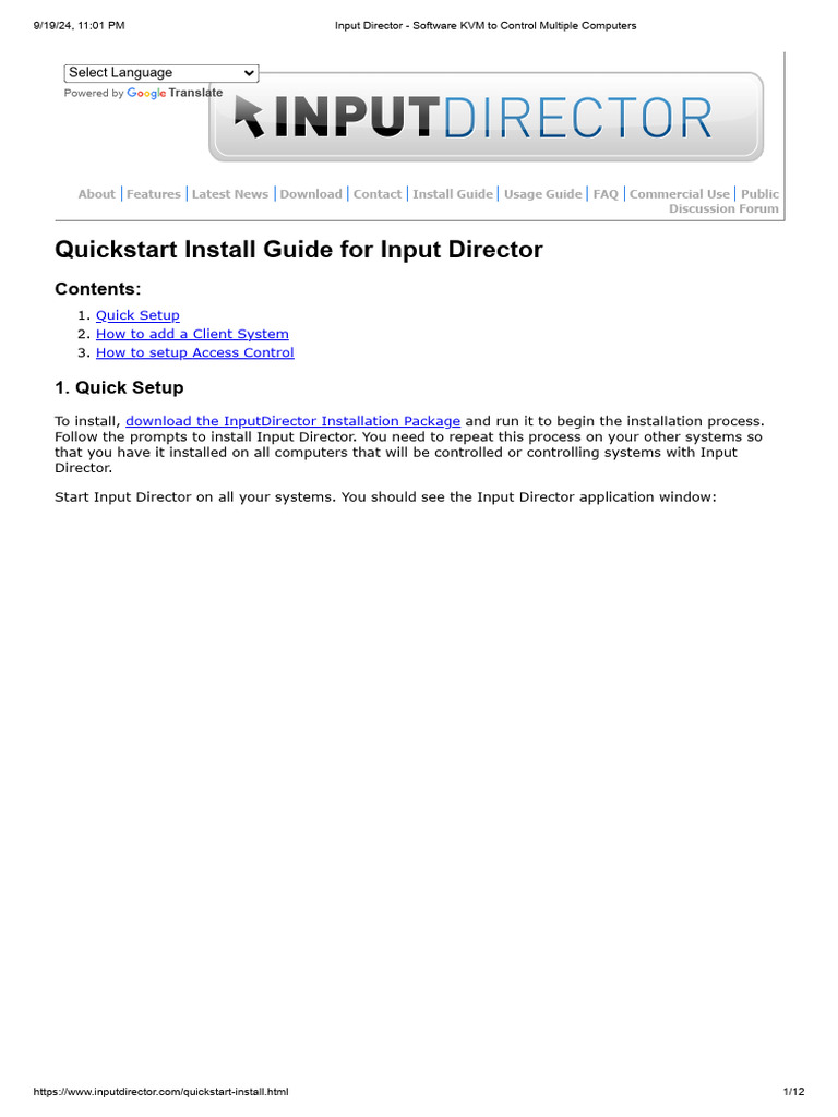Quickstart Install Guide for Input Director | PDF | Computer Architecture | Computer Engineering