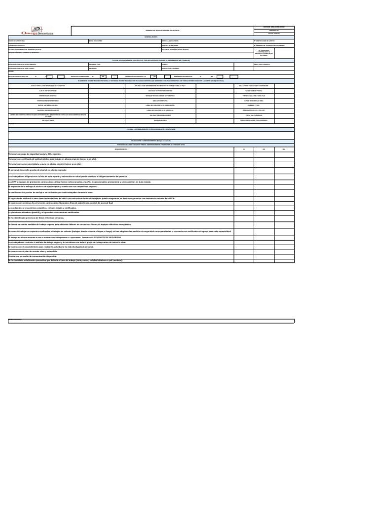 Omg-Form-Sst22 Formato Permiso de Trabajo Seguro en Alturas | PDF