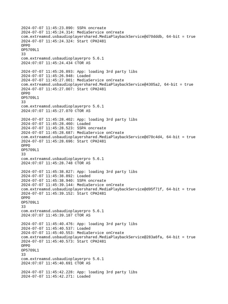 Media Playback Service Logs 2024 | PDF
