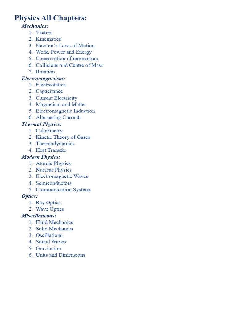 Physics All Chapters | PDF