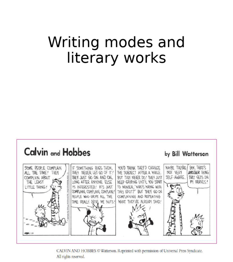 8 Writing Modes and Literary Works | PDF