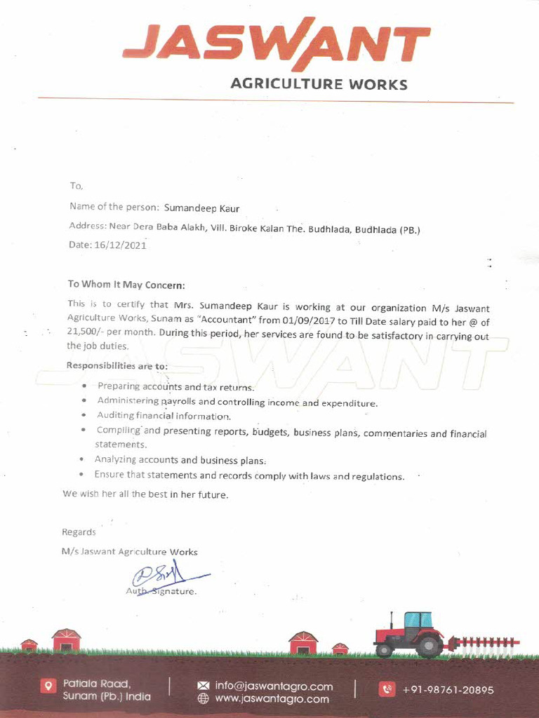 Job Letter | PDF