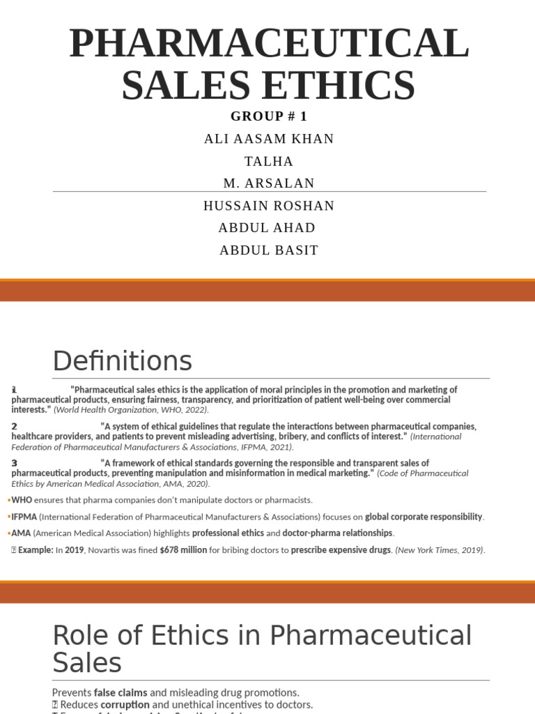 Pharmaceutical Sales Ethics Overview | PDF | Pharmaceutical Industry ...