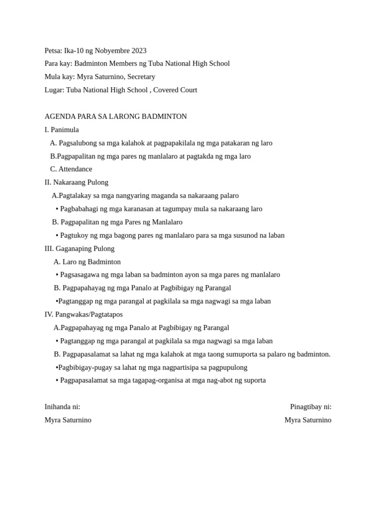 Myra Agenda | PDF