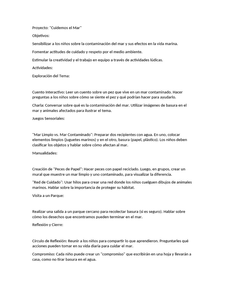 Proyecto Contaminacion Del Agua | PDF