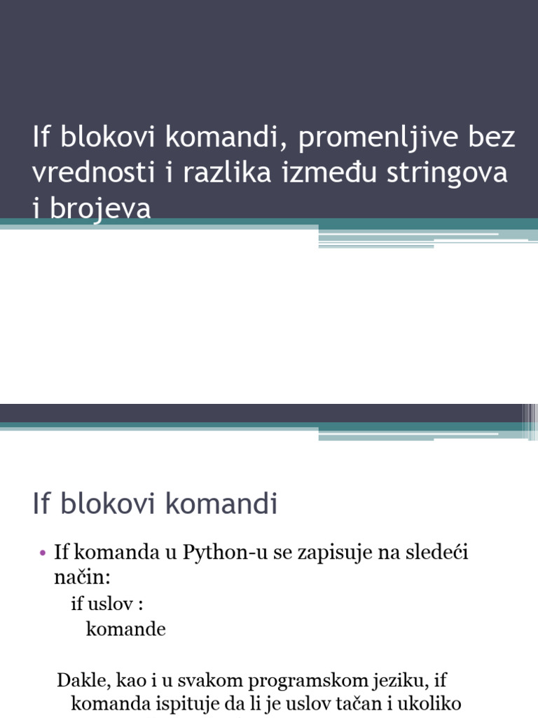 If Blokovi Komandi | PDF
