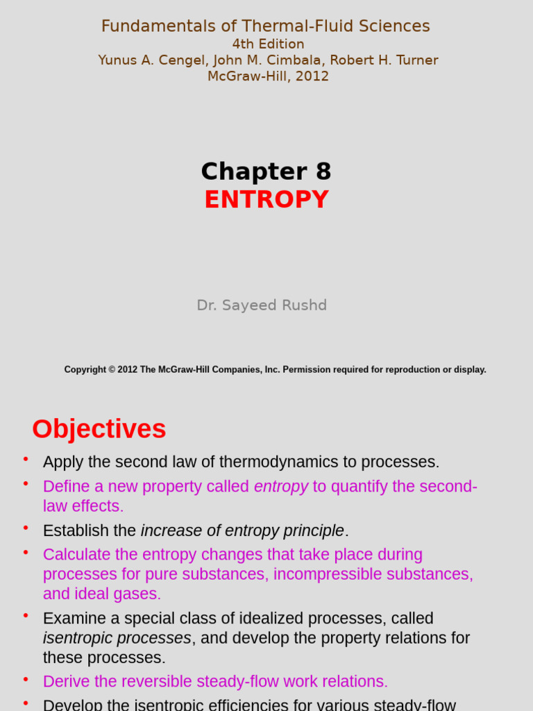 FTFS 4e Chap08 Lecture-NA | PDF | Entropy | Heat