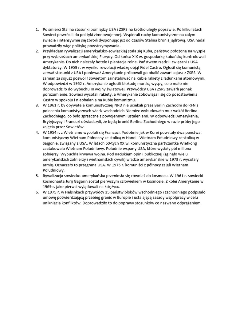 Rywalizacja Stanów Zjednoczonych I ZSRS | PDF
