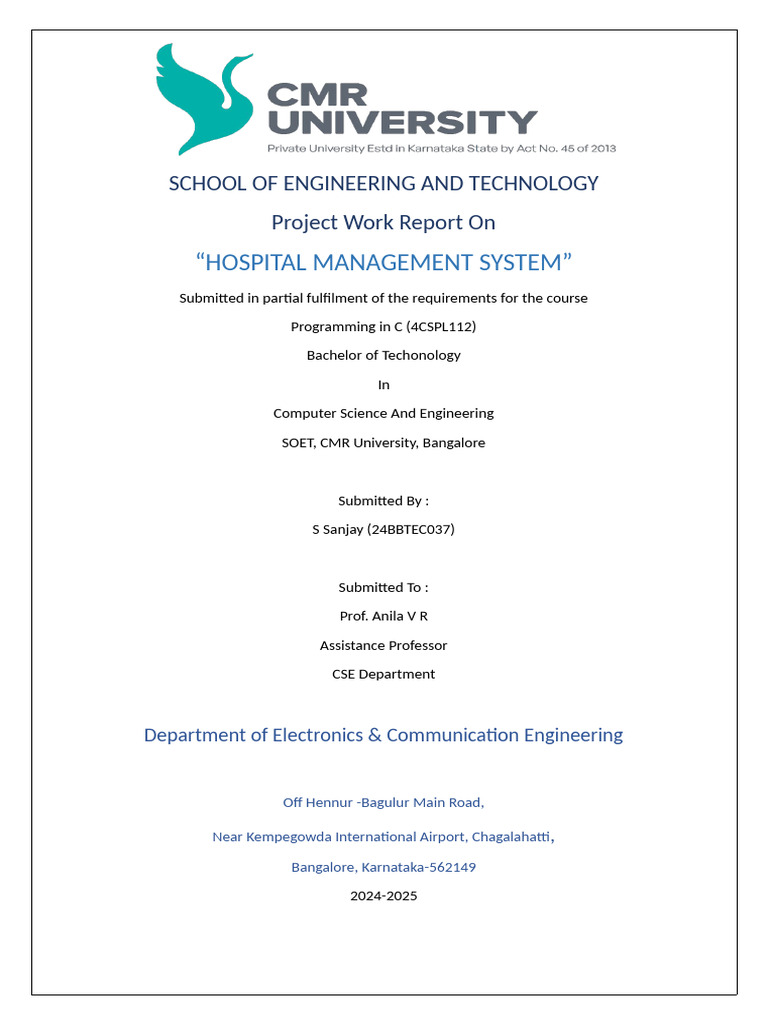 sanjay hms project | PDF | Computing | Engineering