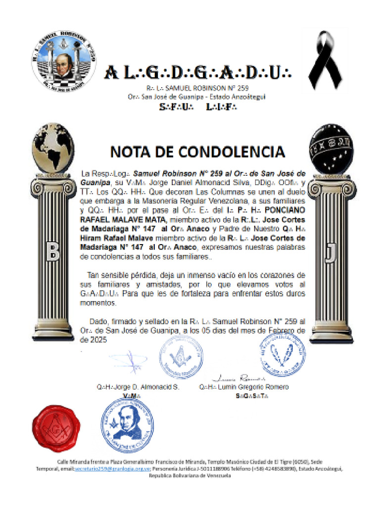 Nota de Condolencia | PDF