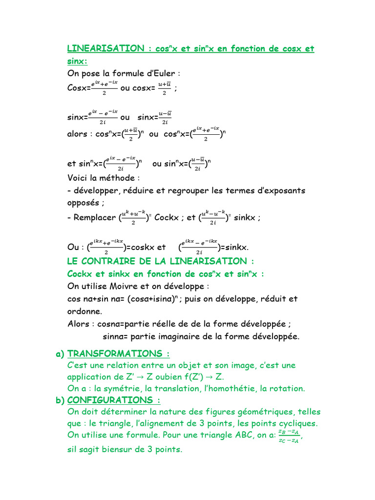 Linearisation des fonctions trigonométriques | PDF