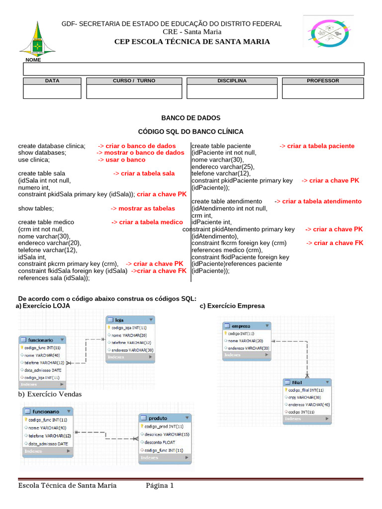 Atividade Do SQL | PDF