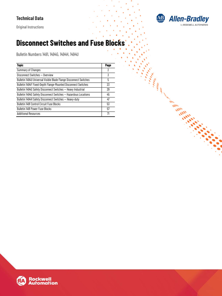 Flanged Disconnect | PDF | Fuse (Electrical) | Switch