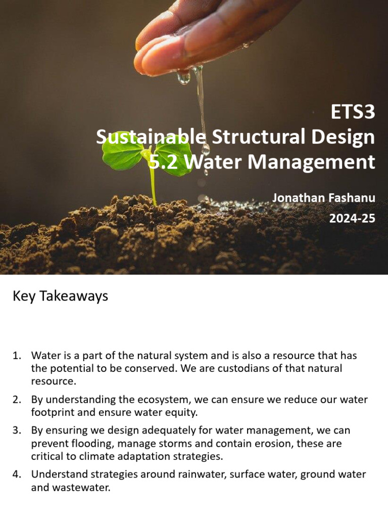 AA ETS3 2024-25 5.3 Water Management (JF) v02 | PDF | Water Purification | Water