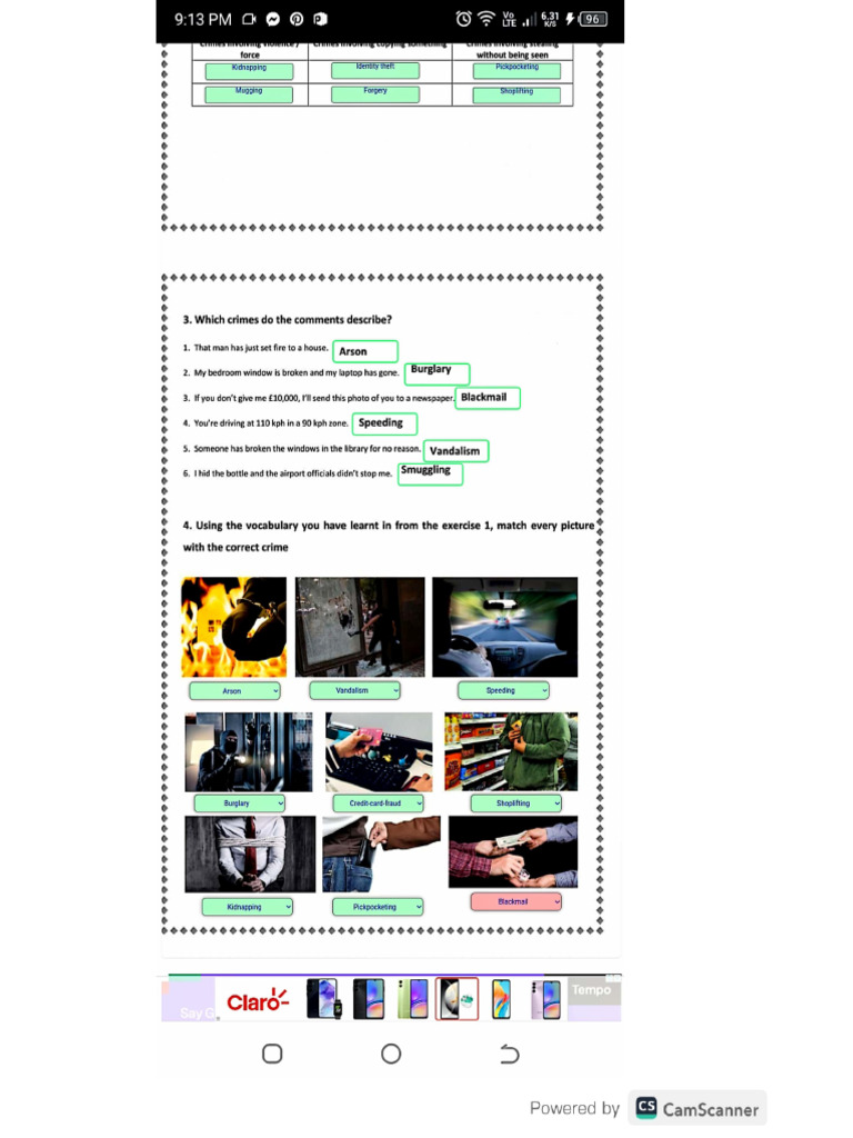 Crime Vocabulary | PDF