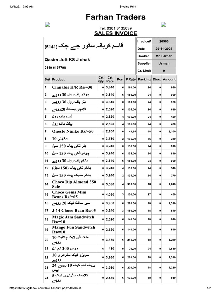 Qasim Jatt Bill | PDF