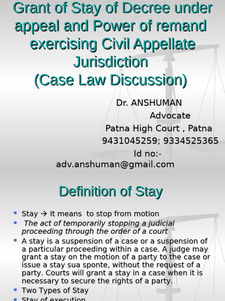 Stay Remand at Civil Appellate Stage | PDF | Lawsuit | Appeal