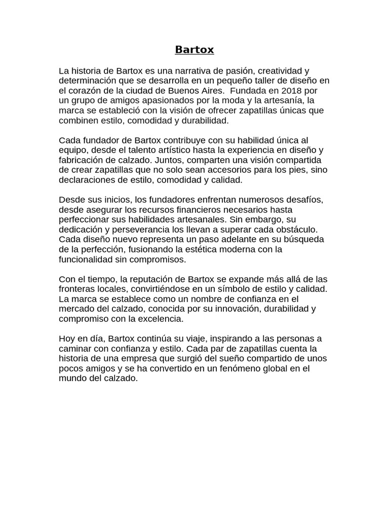 Empresa Bartox Zapatillas Manuel Rellan | PDF | Marketing | Mercado (economía)