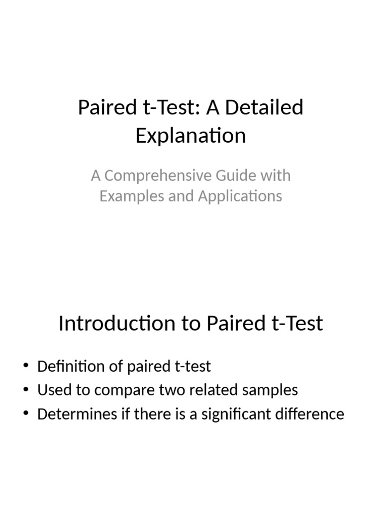 Comprehensive Guide to Paired t-Test | PDF | Student's T Test ...