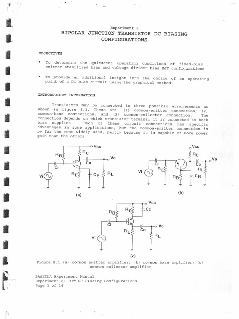 Electronics Lab Manual Bipolar Junction Transistor | PDF | Bipolar ...