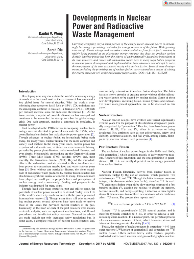 PDF Nuclear Advancement[1] | PDF | Radioactive Waste | Nuclear Reactor