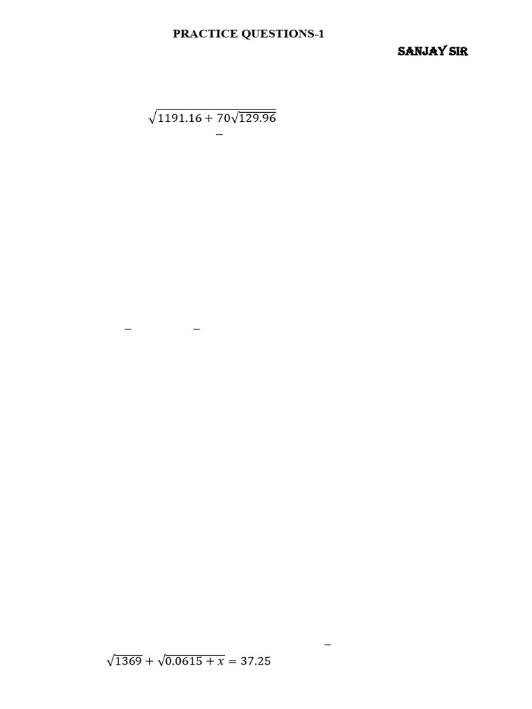 Practice Questions 1 | PDF | Area | Length