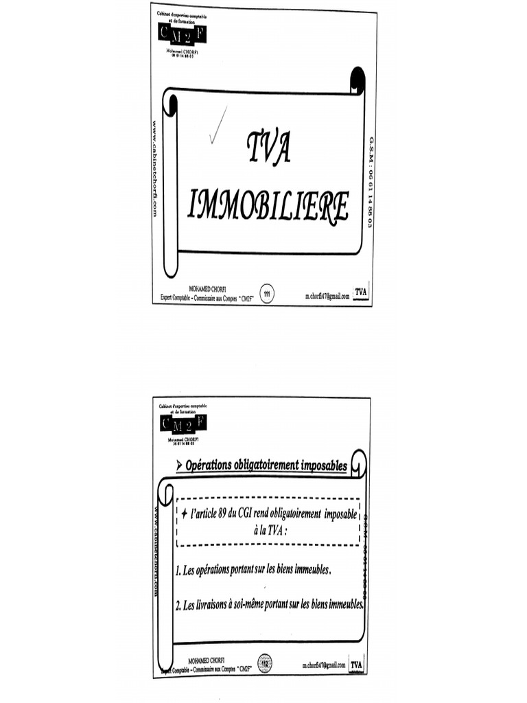 TVA IMMOBILIÈRE CHORFI | PDF
