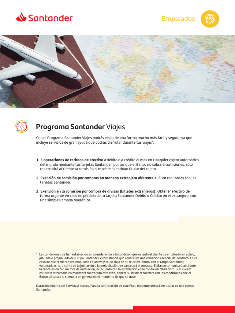 Ventajas del Programa Santander Viajes | PDF