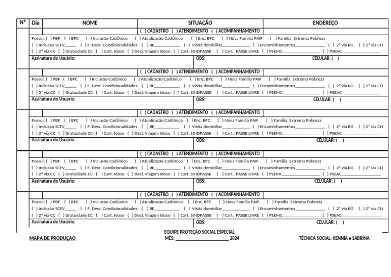 MAPA DE PRODUÇÃO ATUALIZADO PSE | PDF