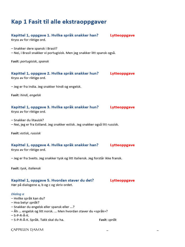 Kap_1_Lyttetekster_og_fasit_til_ekstraoppgavene_pdf_ | PDF