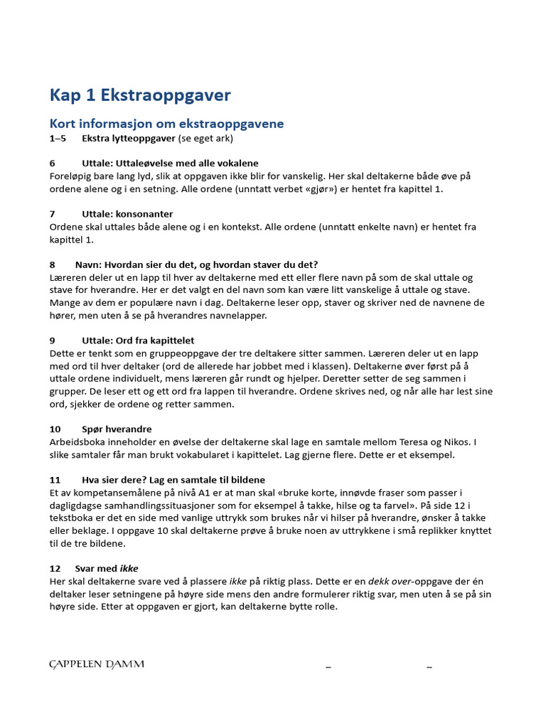 Kap 1 Ekstraoppgaver PDF | PDF