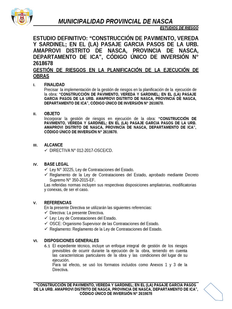 Est Def Riesgos Pasos 2024 | PDF | Riesgo