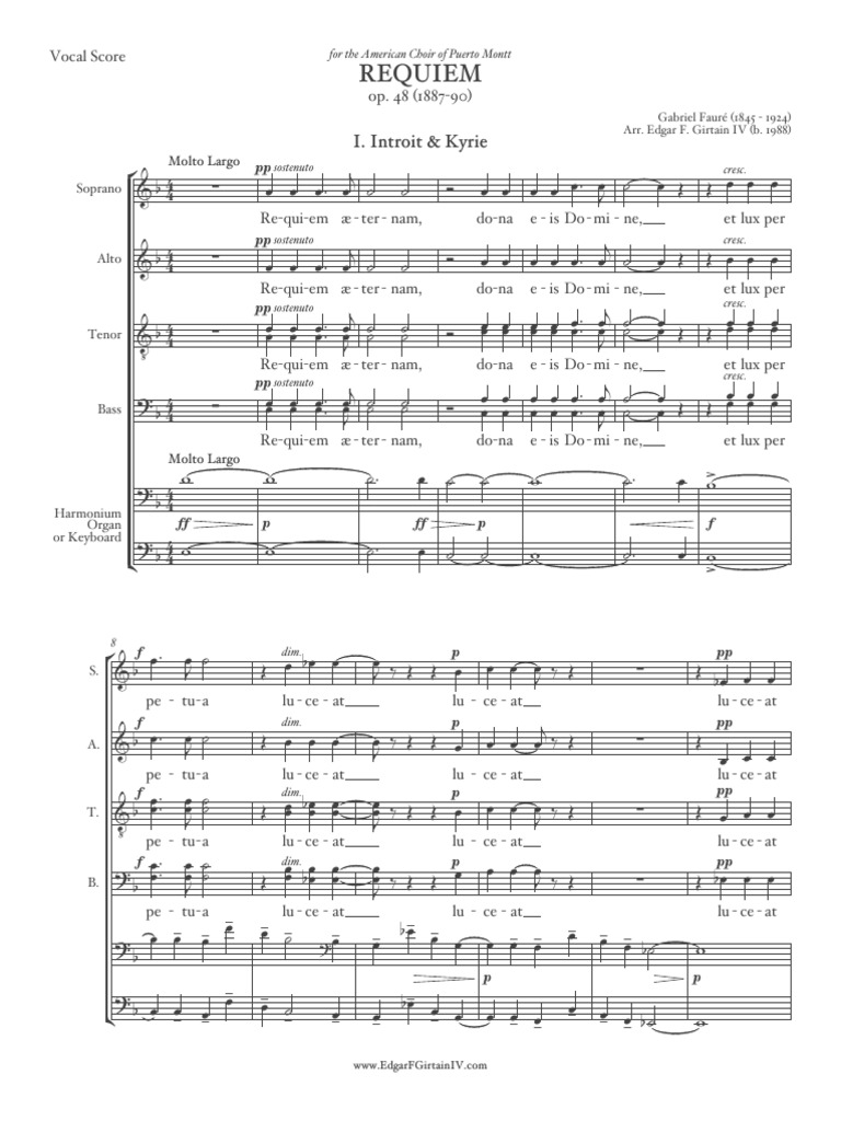 Faure - Requiem - Coro Score | PDF