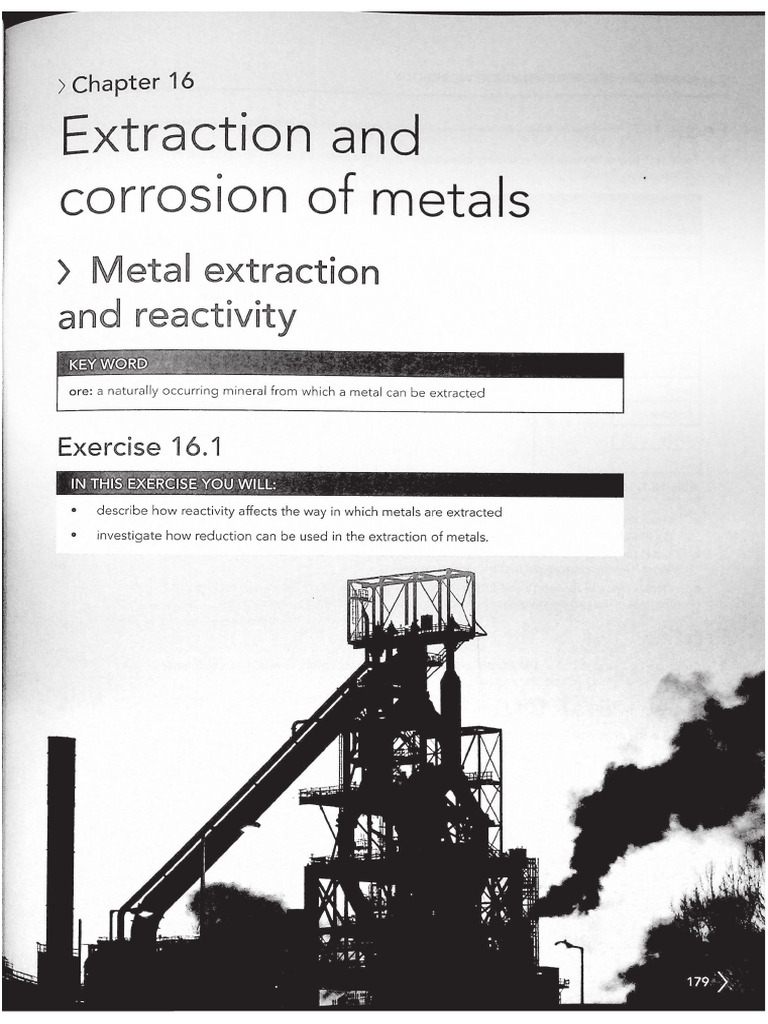 IGCSE - Cambridge - Workbook - Chapter 16 - Extraction and Corrosion of Metals | PDF