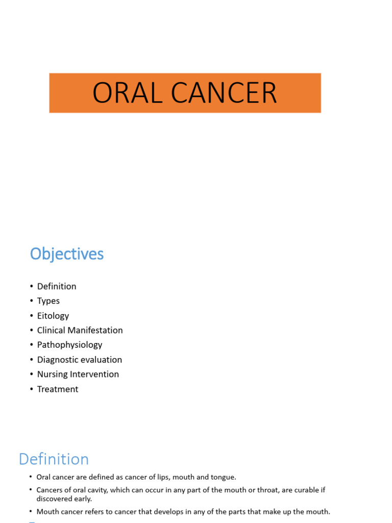 Understanding Oral Cancer: Types & Treatment | PDF | Cancer | Radiation ...
