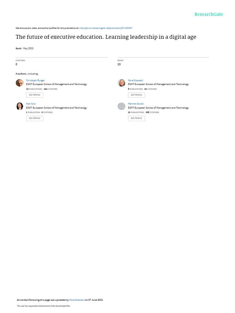 NGR_2023_Future_of_Exec_Ed_-_Learning_Leadership_in_a_Digital_Age | PDF | Learning | Mentorship