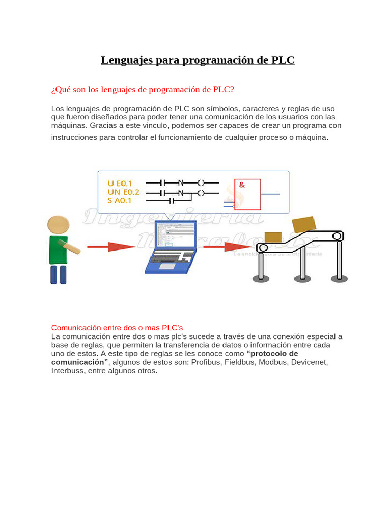 Lenguajes para programación de plc (Autoguardado) | PDF | Lenguaje de ...