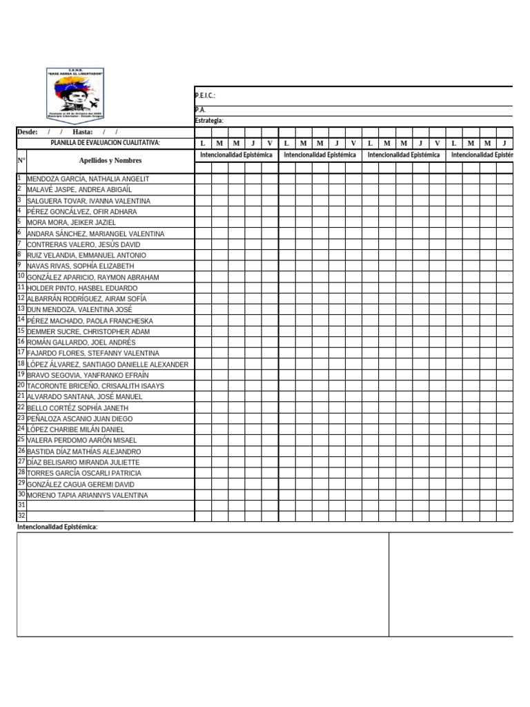 Lista de Cotejo 3ro A Momento 1 | PDF