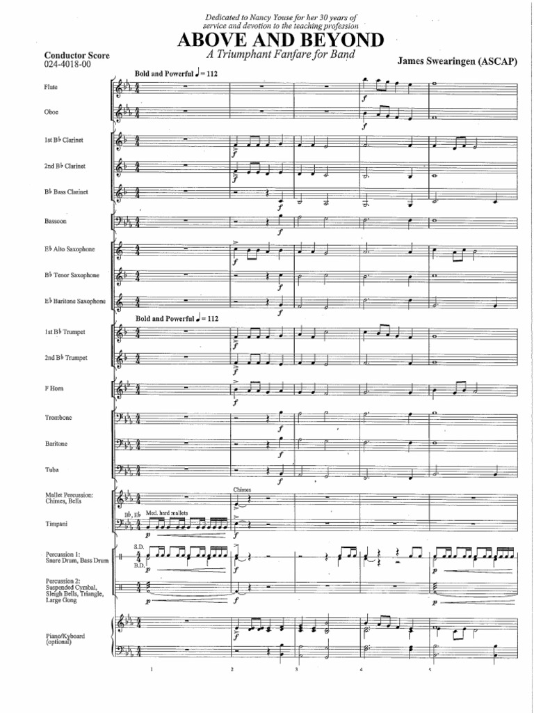 Above and Beyond by James Swearingen Score and Parts | PDF
