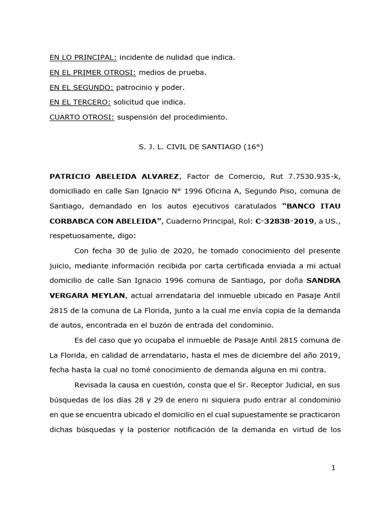 Nulidad de Notificación en Juicio Civil | PDF | Demanda judicial | Justicia