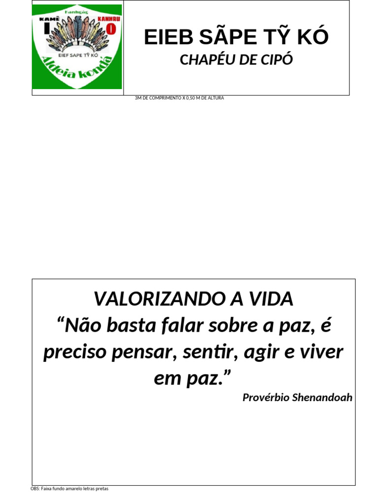 Faixa - LOGO DA ESCOLA | PDF